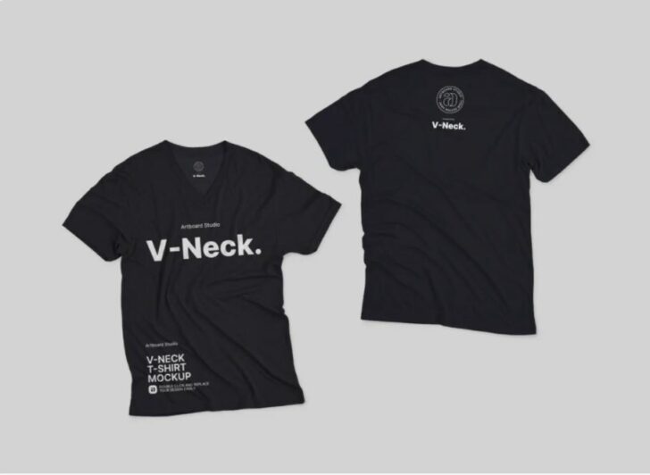 60+ V-Neck T-Shirt Mockups (Free & Premium) - Design Hub