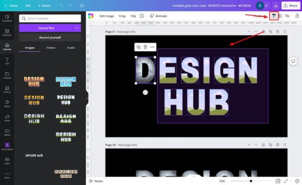 How To Make Metallic Letters in Canva - Design Hub