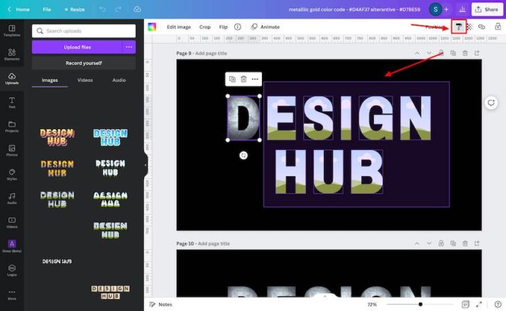 How To Make Metallic Letters in Canva - Design Hub
