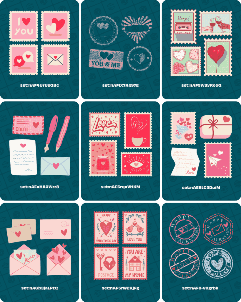 90+ Canva Valentine's Day Element Codes & Sets